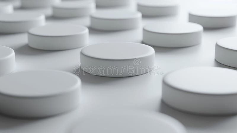 Minimalistic White Circular Objects on Light Background. Generative Ai ...
