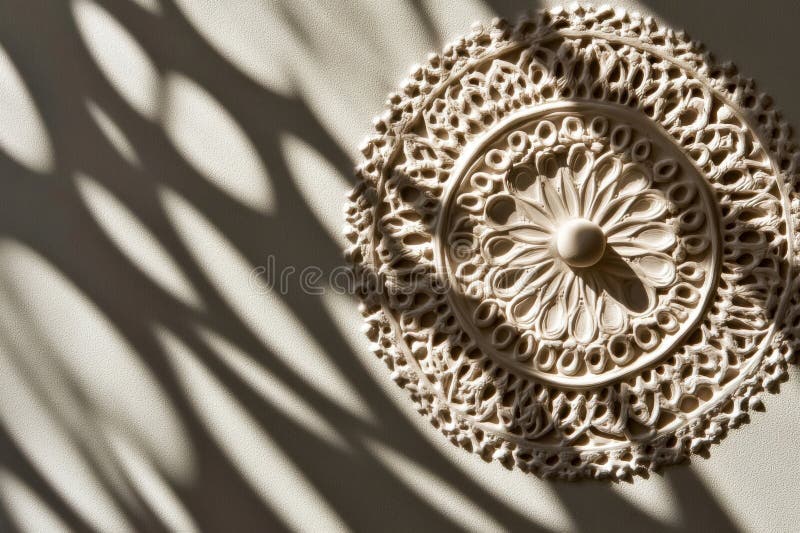 Minimalistic White Circular Pattern with Intricate Shadows for Modern ...