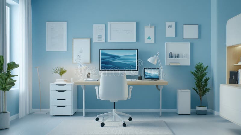 Minimalistic White Desk in Modern Workspace with Clean Lines and ...