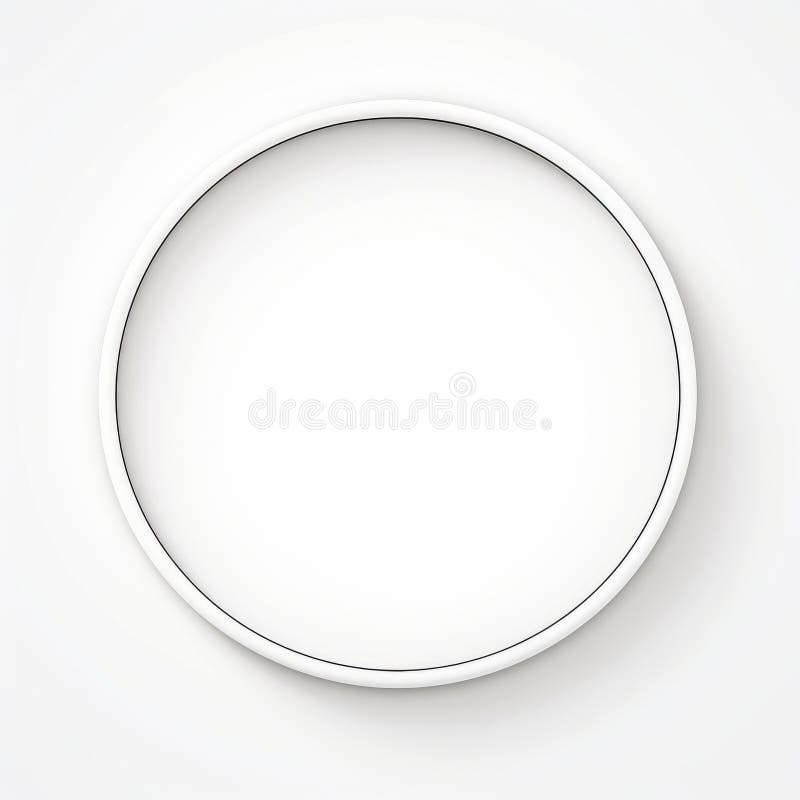 Minimalistic White Paper Circle Frame with Sleek Metallic Finish Stock ...