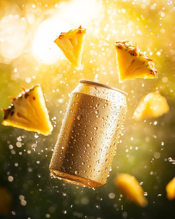 Minimalistic White Pineapple Soft Drink Can 330ml Stock Illustration ...