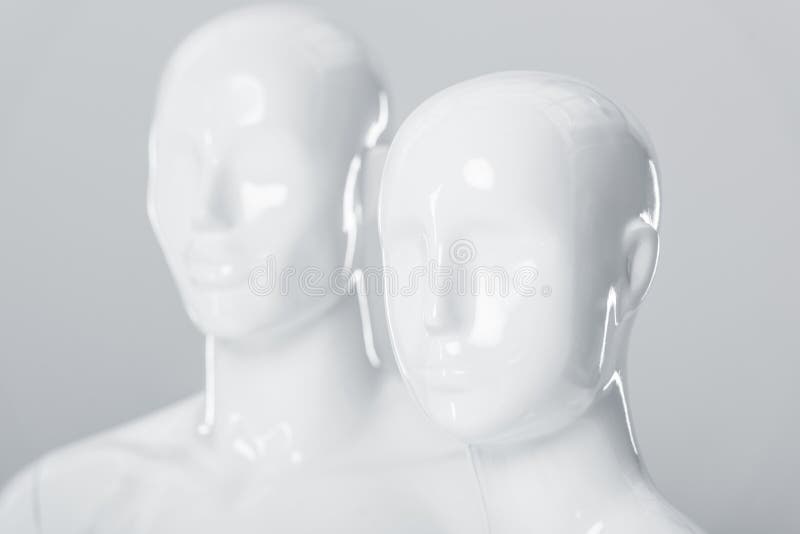 Minimalistic White Plastic Mannequin Dummies Stock Photo - Image of ...