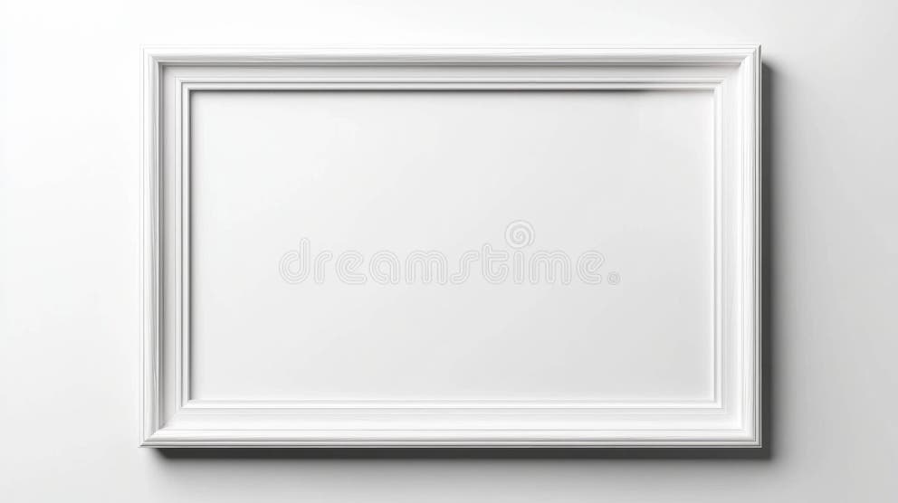 Minimalistic White Rectangular Frame on Plain Background for Art and ...