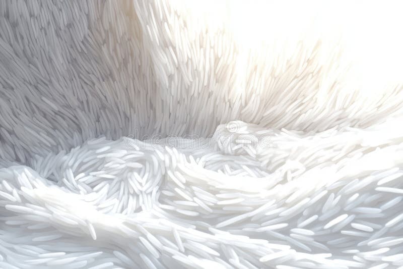 Minimalistic White Rice Art Concept in Bright Light Setting for ...