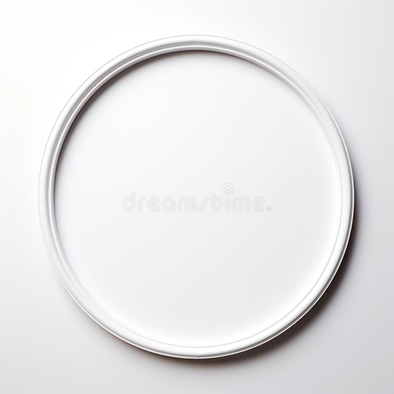 Minimalistic White Round Frame on White Background Stock Illustration ...