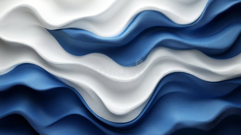 Minimalistic White and Royal Deep Blue Striped Blobs Abstract ...