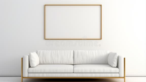 Minimalistic White Sofa with Gold Frame: Creative Commons Attribution ...