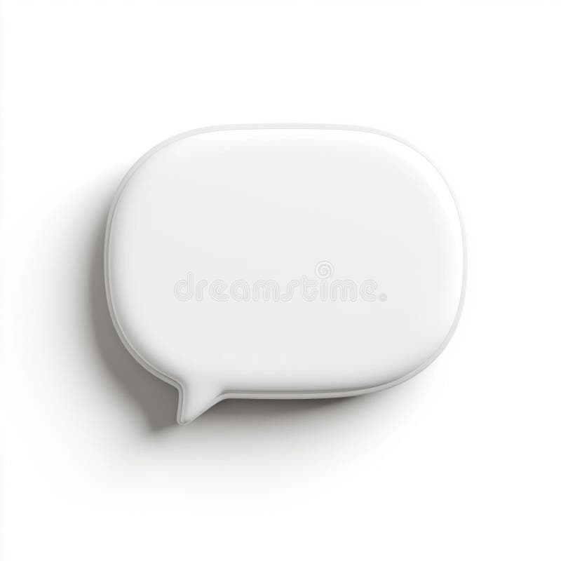 Minimalistic White Speech Bubble Isolated on White Background Stock ...