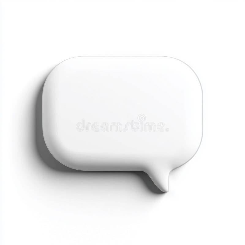 Minimalistic White Speech Bubble Isolated on White Background Stock ...