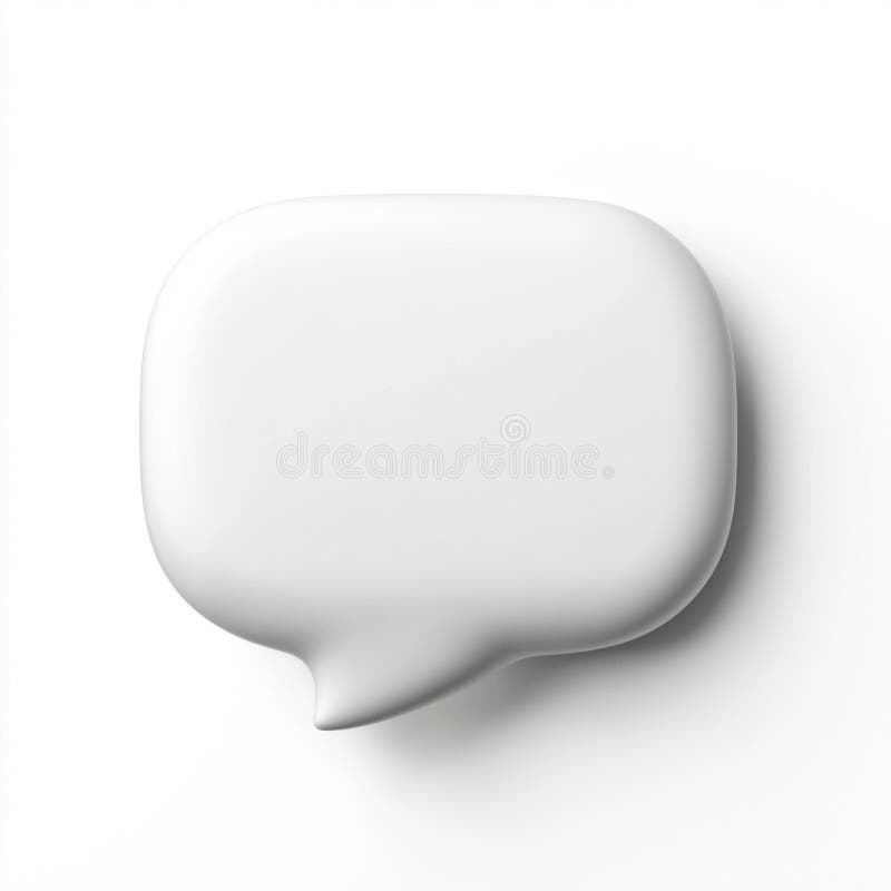Minimalistic White Speech Bubble Isolated on White Background Stock ...