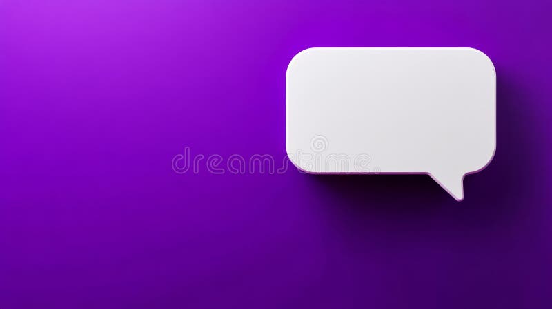 Minimalistic White Speech Bubble on a Vivid Purple Gradient Background ...