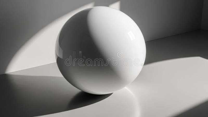 Minimalistic White Sphere with Shadows, Representing Simplicity and ...