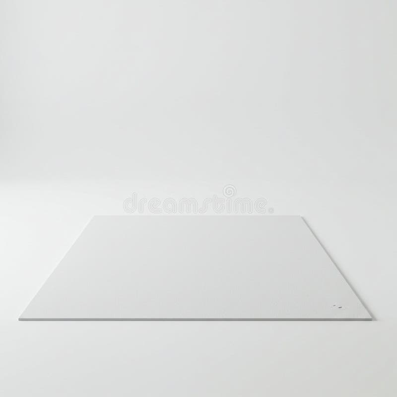 A Minimalistic, White, Square Surface is Set Against a Light Gray ...