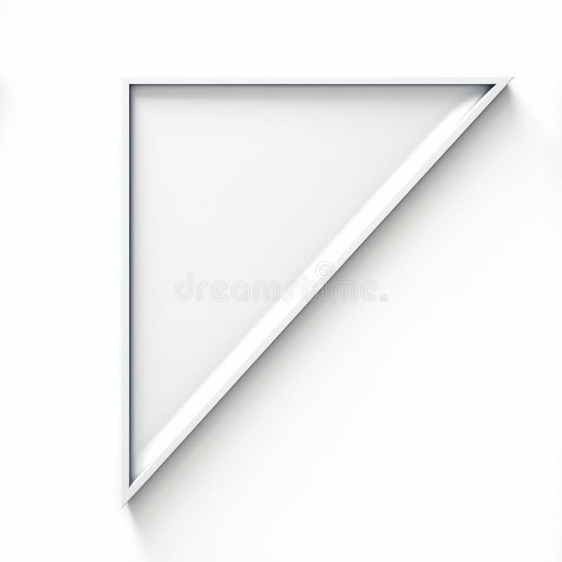 Minimalistic White Triangle Frame on White Background Stock ...