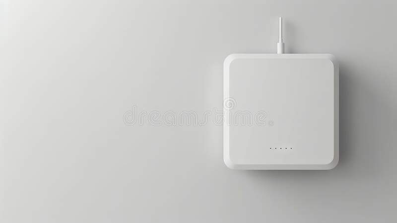 Minimalistic White Wi-Fi Router Against a Plain White Wall. Concept of ...