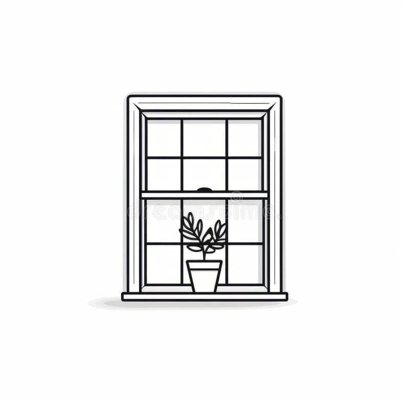 Minimalistic Window Frame Mockup with Hyper-realistic Details Stock ...