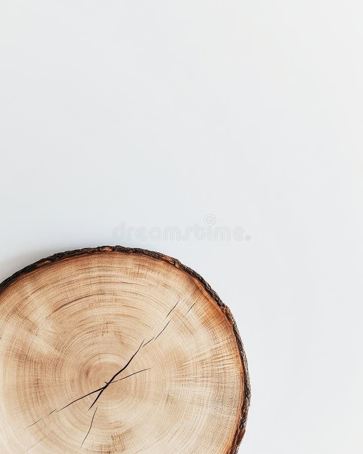 Minimalistic Wooden Slab on a Clean White Backdrop Highlighting Natural ...