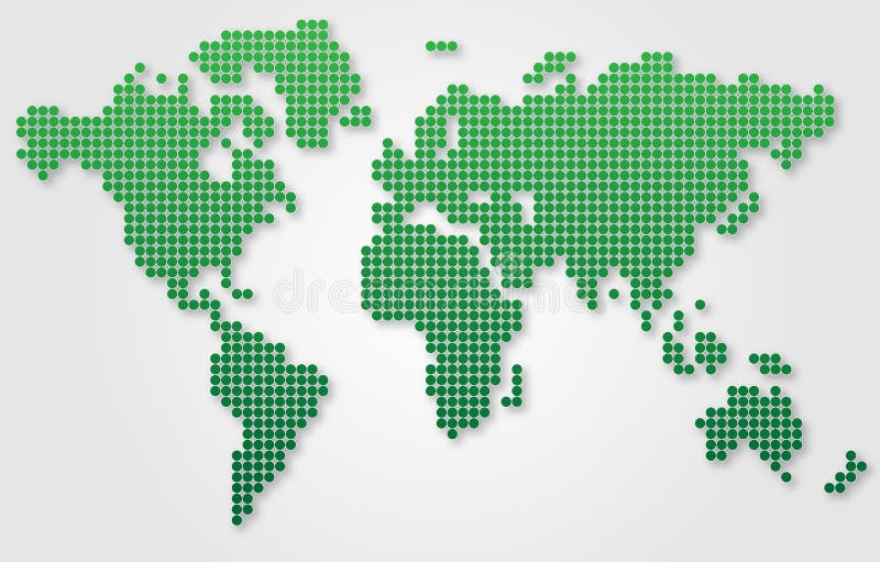 Minimalistic World Map from Green Dots, Vector Illustration Stock ... Minimalistic World Map from Green Dots, Vector Illustration Stock ...