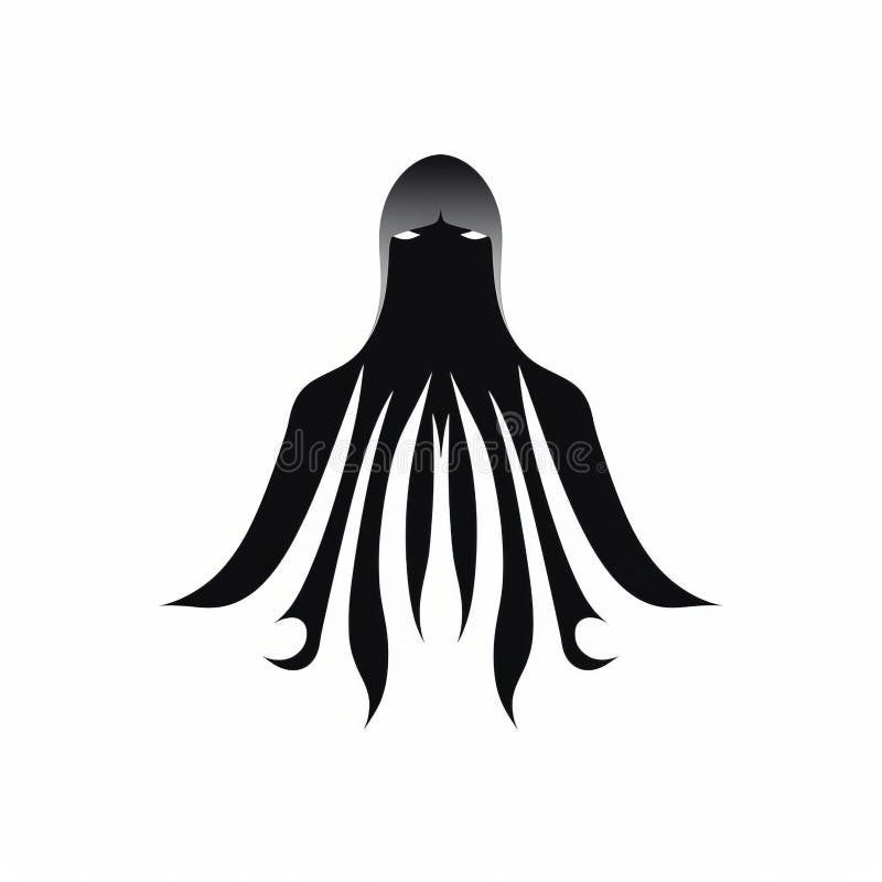 Minimalistic Wraith Icon Pattern on White Background Design Stock ...