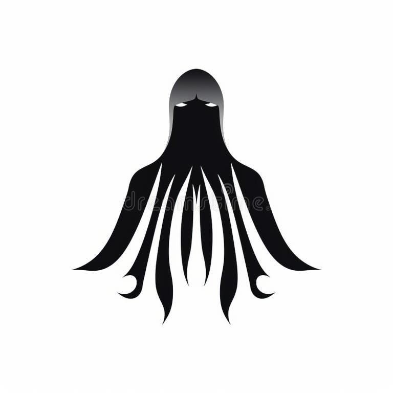 Minimalistic Wraith Icon Pattern on White Background Design Stock ...