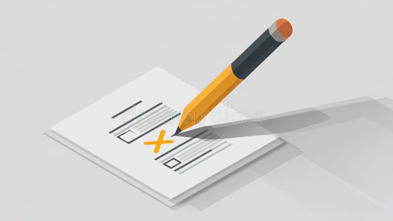 Minimalistic Writing Tools Concept with Pencil and Paper Stock Photo ...