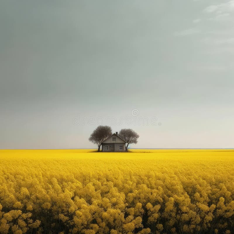 Minimalistic Yellow Scenery for Invitations and Posters. Stock ...