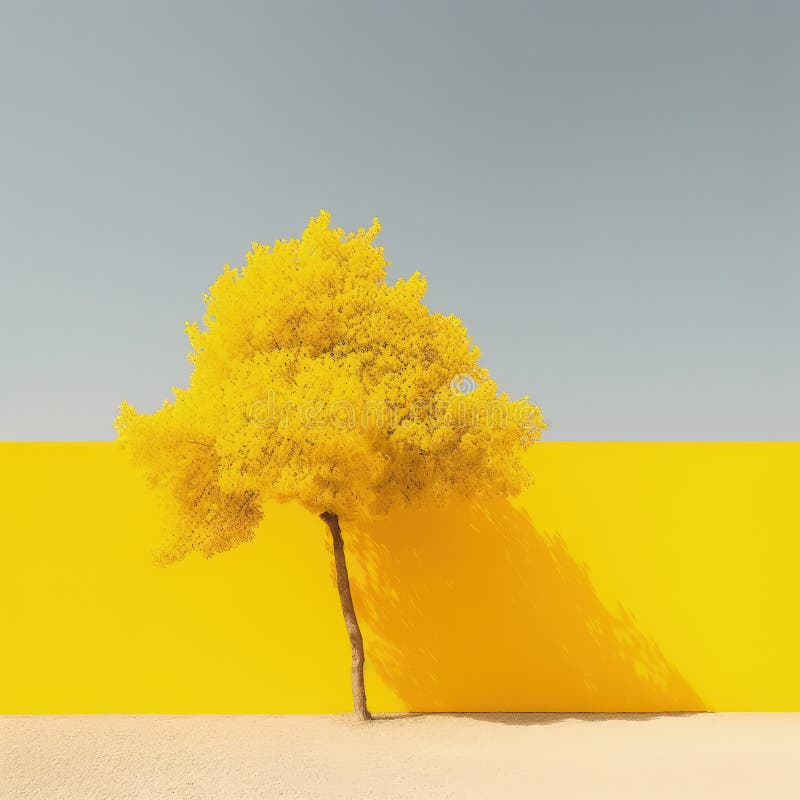 Minimalistic Yellow Scenery for Invitations and Posters. Stock ...