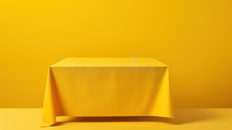 Minimalistic Yellow Table with Paper AI Generated Stock Illustration ...