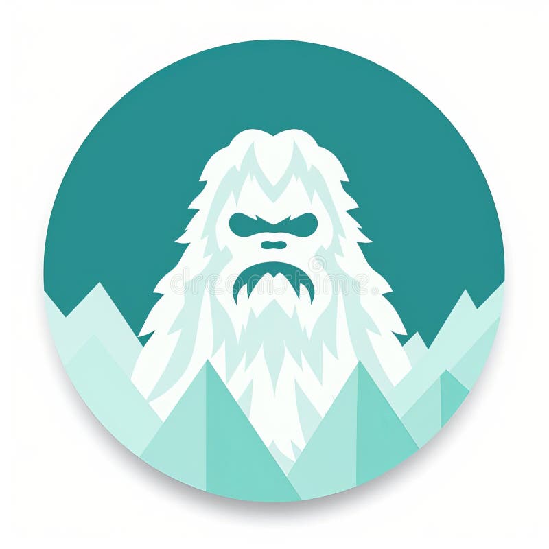 Minimalistic Yeti Icon on White Circle Stock Illustration ...