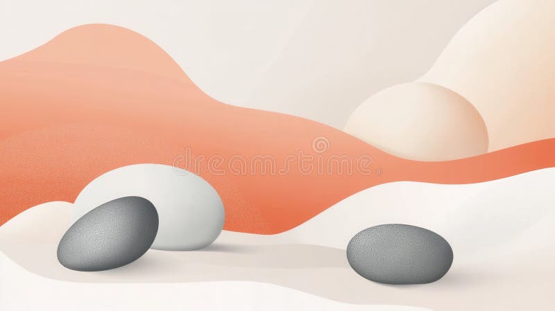Minimalistic Zen-inspired Design Featuring Smooth Pebbles Against a ...
