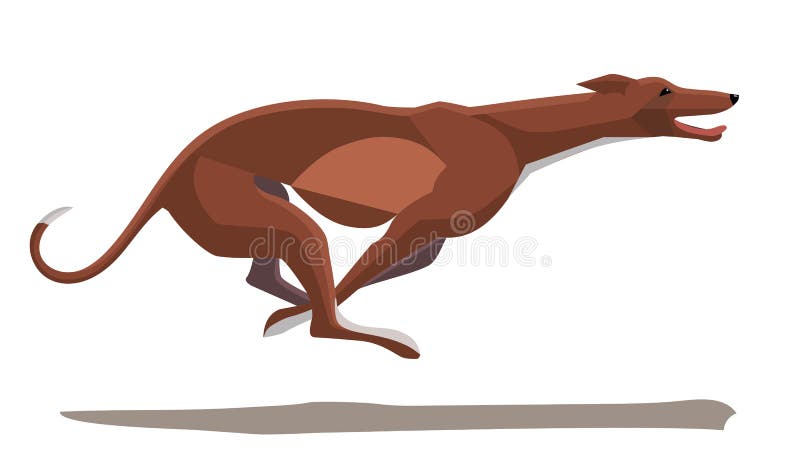 Minimalistisch Beeld Van Een Lopende Windhond Vector Illustratie ...