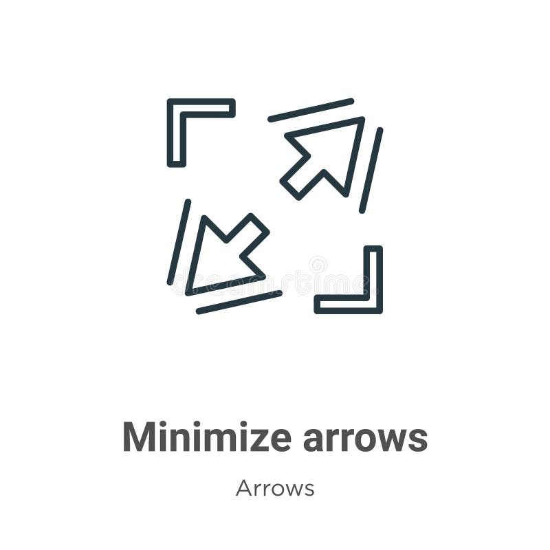 Minimize Arrows Outline Vector Icon. Thin Line Black Minimize Arrows ...