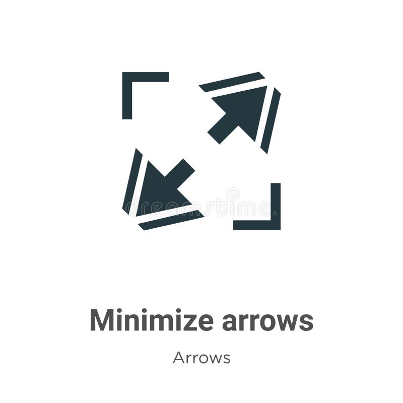 Minimize Arrows Vector Icon on White Background. Flat Vector Minimize ...