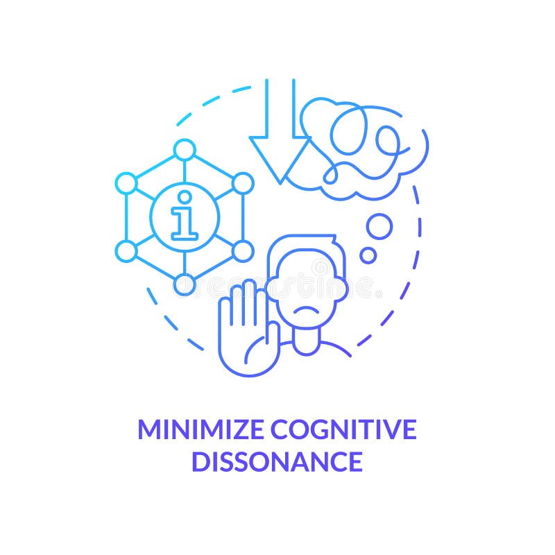 Minimize Cognitive Dissonance Blue Gradient Concept Icon Stock Vector ...