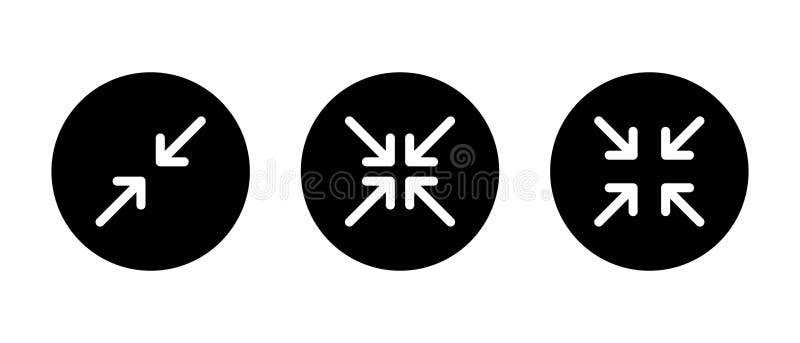 Minimize and Collapse Button Icon Set. Exit Full Screen Symbol Stock ...