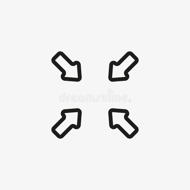 Minimize Display Screen Vector Icon. Line Compress Symbol Stock Vector ...