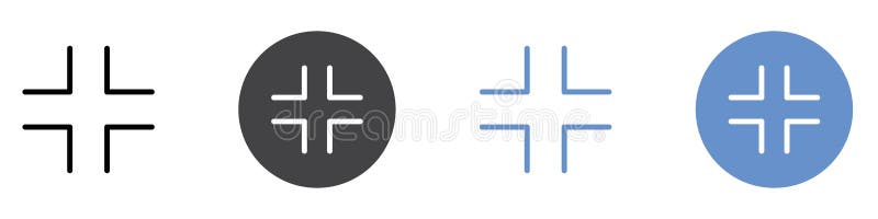 Minimize Icon Flat Set in Black and White Color Stock Illustration ...