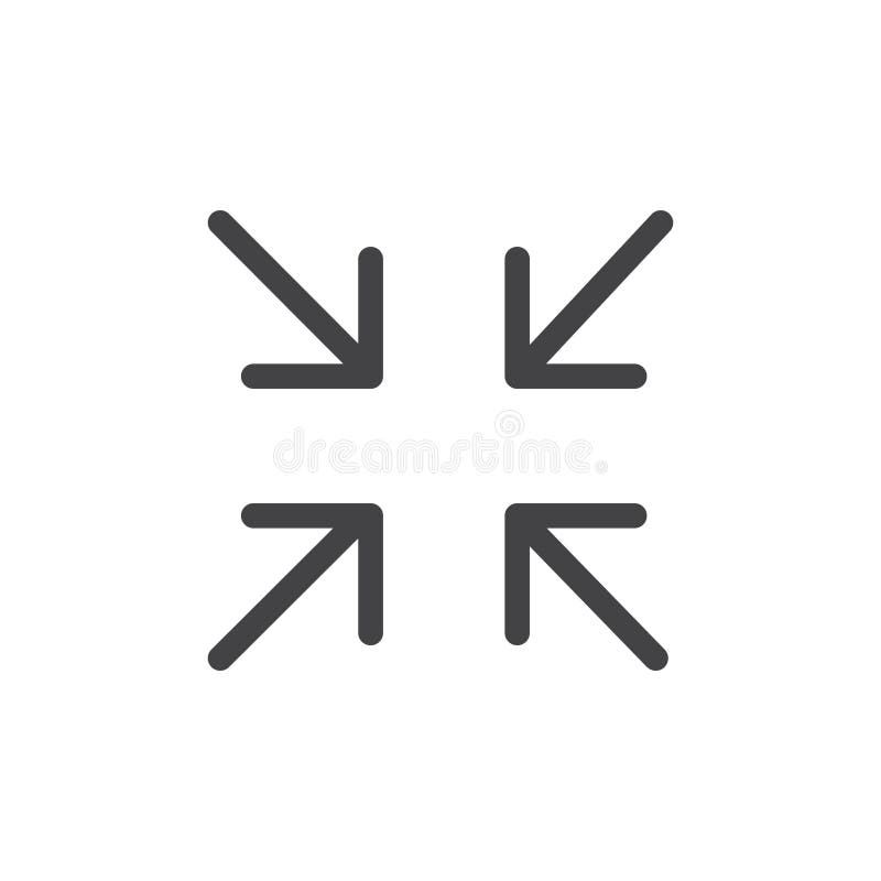 Minimize Icon Thin Outline Art Symbol Stock Vector - Illustration of ...