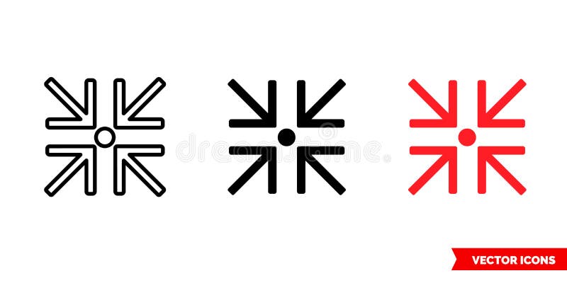 Minimize Icon of 3 Types. Isolated Vector Sign Symbol. Stock Vector ...