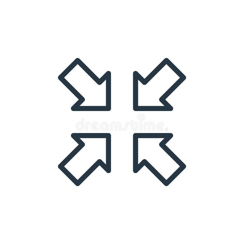 Minimize Icon Vector from Arrows Concept. Thin Line Illustration of ...