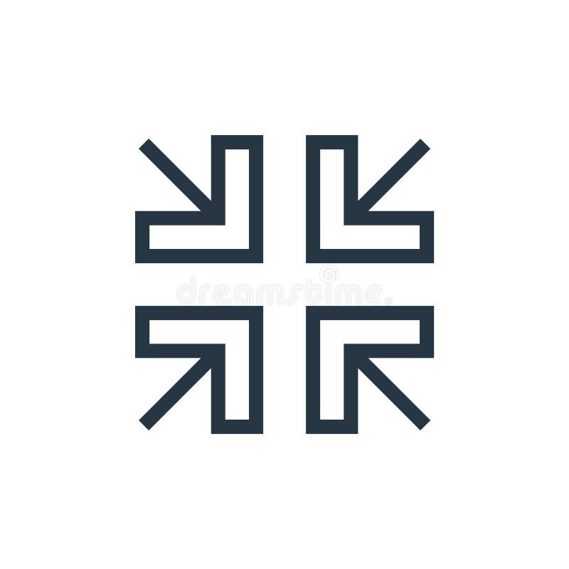 Minimize Icon Vector from Arrows Concept. Thin Line Illustration of ...