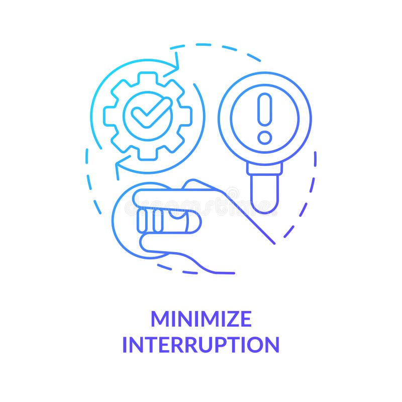 Minimize Interruption Blue Gradient Concept Icon Stock Illustration ...