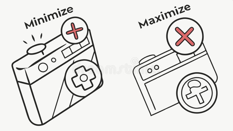Minimize And Maximize Icons Ui Window Controls Vector Design Generative Ai Stock Vector