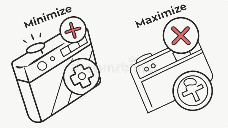 Minimize and Maximize Icons, UI Window Controls Vector Design Generative AI Stock Vector ...