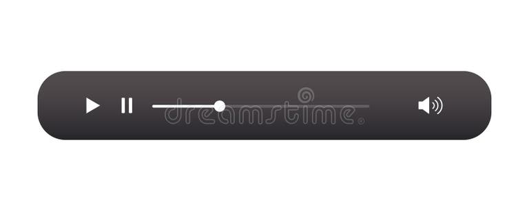 Minimized Video Player Bar or Audio Player Control Panel Stock Vector ...