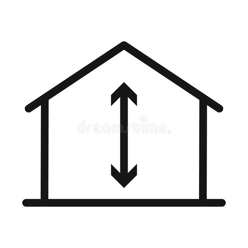 Minimum Ceiling Heights Icon Black Line Art Vector Stock Vector ...