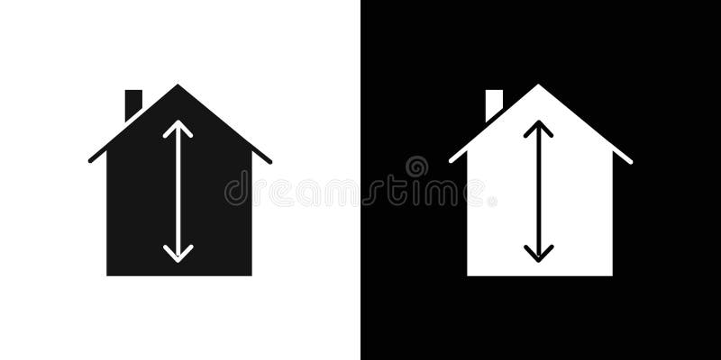 Minimum Ceiling Heights Icon Flat Line Symbol Set Stock Vector ...