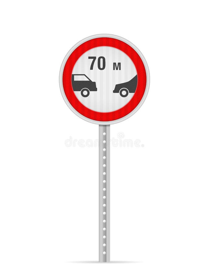 Minimum Following Distance Road Sign Stock Vector - Illustration of ...