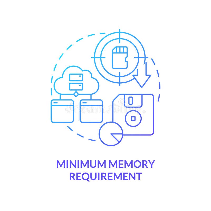 Minimum Memory Requirement Blue Gradient Concept Icon Stock ...