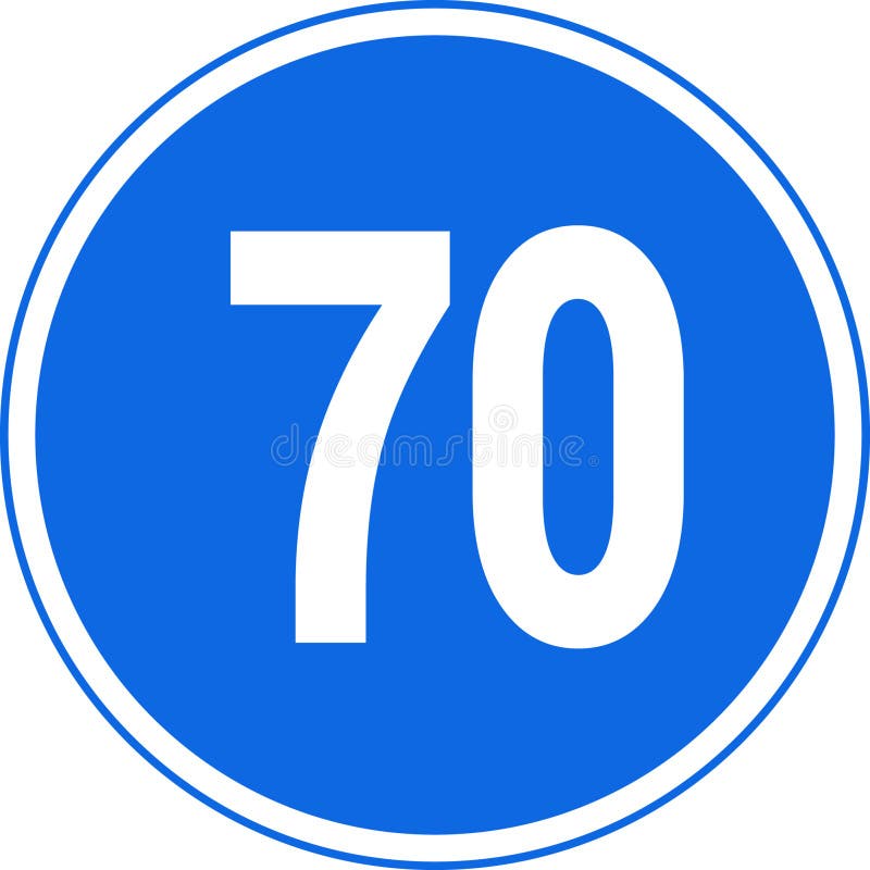 Minimum Speed Limit Icon. Set of Blue Road Signs of 5-140 Kmh. Circle ...